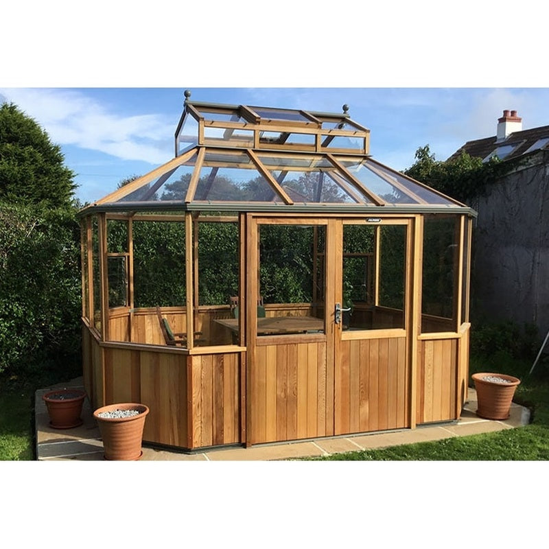 Octagonal Cedar Greenhouse – Premium Wooden Garden Kit — Garden GrowShop